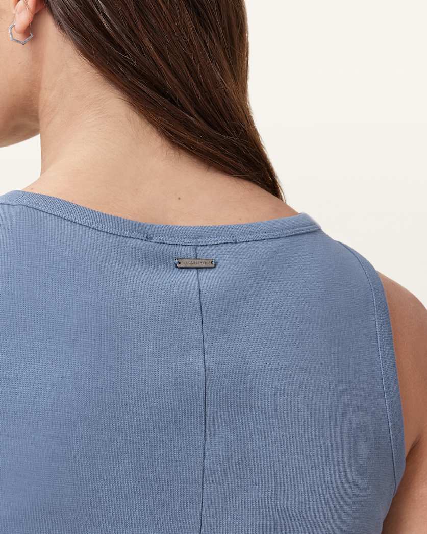 Katarina Boat Neck Slim Fit Tank Top FLINT STONE BLUE | ALLSAINTS